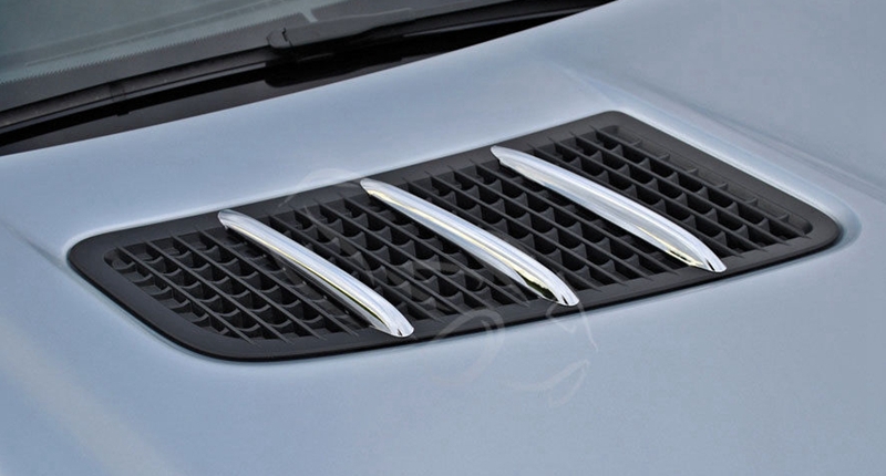 UK STOCK Set CHROME Bonnet Grill Fins Hood Vent Trims for Mercedes R172 ...